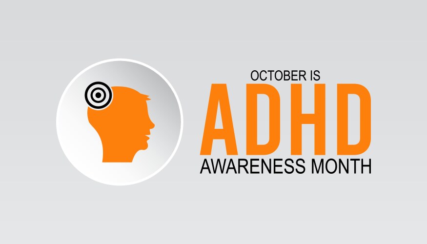 Adhd awareness month Royalty Free Vector Image