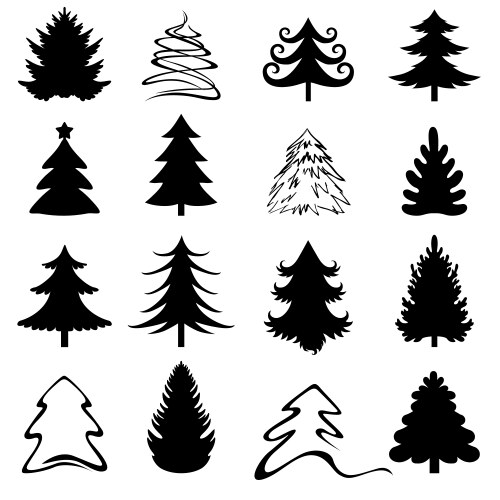 Abstract pine trees silhouette Royalty Free Vector Image