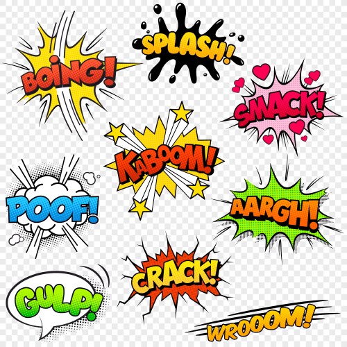Exclamation texting comic signs on speech bubbles Vector Image