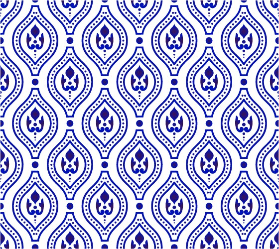 Blue and white batik pattern Royalty Free Vector Image