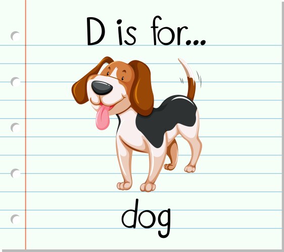 Flashcard alphabet d is for dog Royalty Free Vector Image