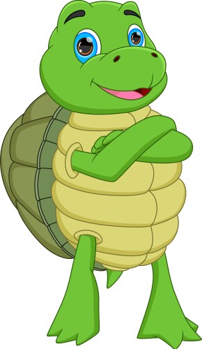 Cute turtle cartoon posing Royalty Free Vector Image