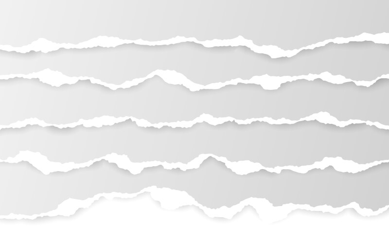 Ripped paper edges cut strip white notes Vector Image