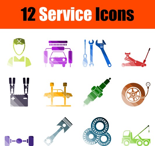 Service station icon set Royalty Free Vector Image