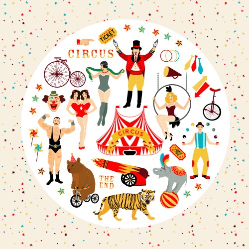 Circus collection Royalty Free Vector Image - VectorStock