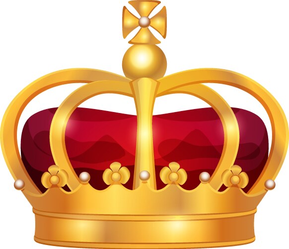 Real royal crown imperial gold luxury monarchy Vector Image
