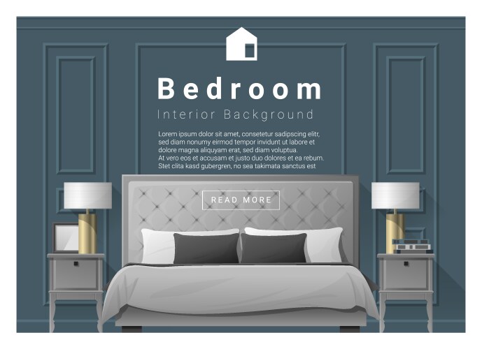 Realistic bedroom interior Royalty Free Vector Image