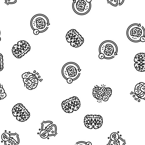 Neuroscience brain neurology seamless pattern Vector Image