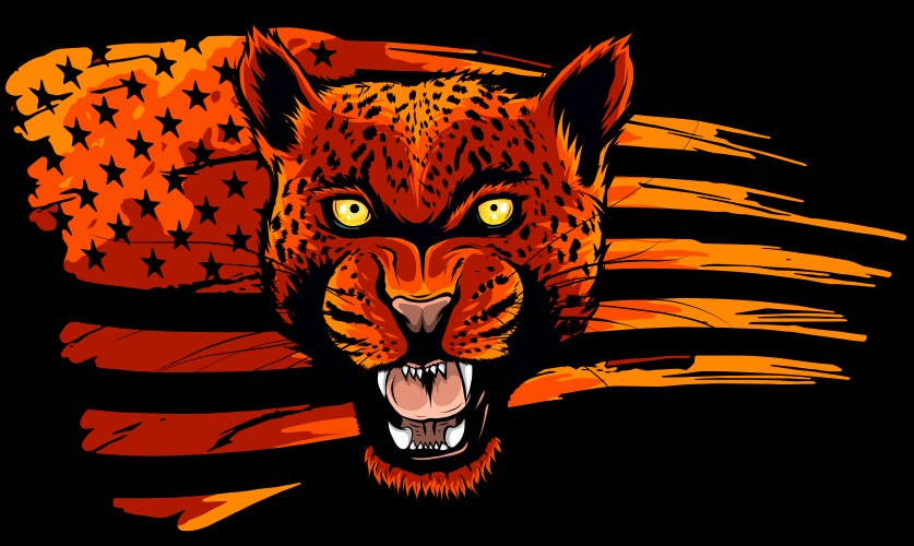 Leopard head in chain lace Royalty Free Vector Image