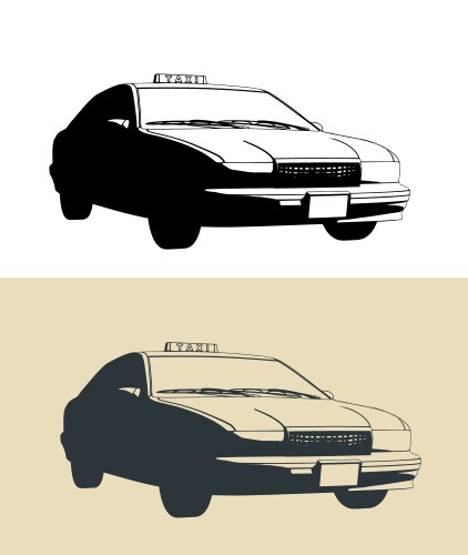 Taxi blueprint Royalty Free Vector Image - VectorStock
