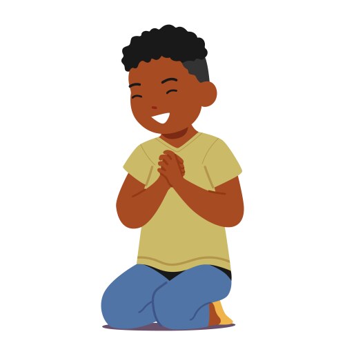 Child praying Royalty Free Vector Image - VectorStock
