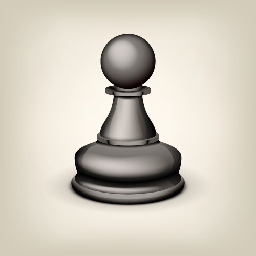 3d realistic white black and wooden pawn Vector Image