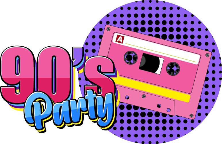 Back to the 90s banner template Royalty Free Vector Image