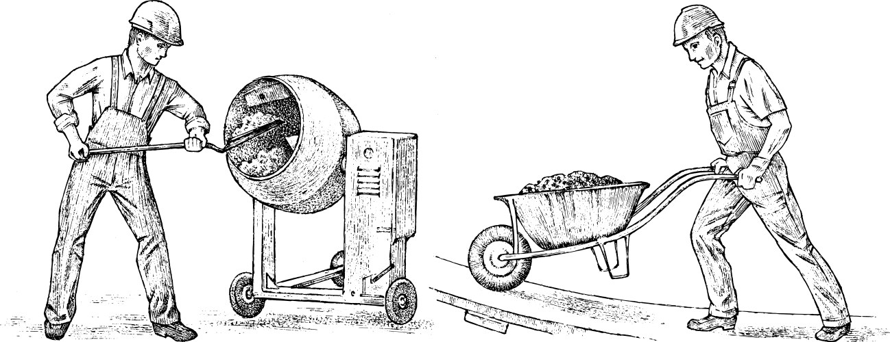 Line sketch worker Royalty Free Vector Image - VectorStock