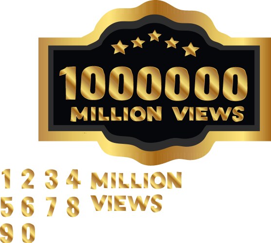 One million 1m views count views Royalty Free Vector Image