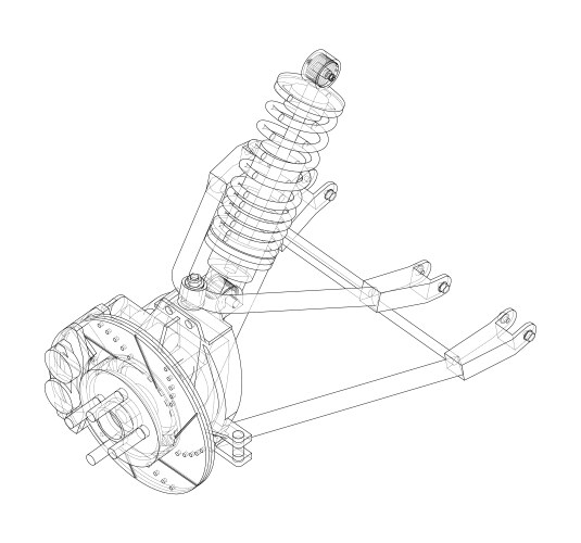 Car suspension with shock absorber Royalty Free Vector Image