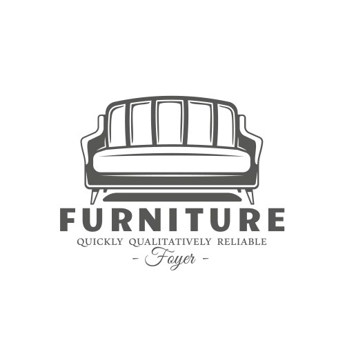 Sofa logo furniture company Royalty Free Vector Image