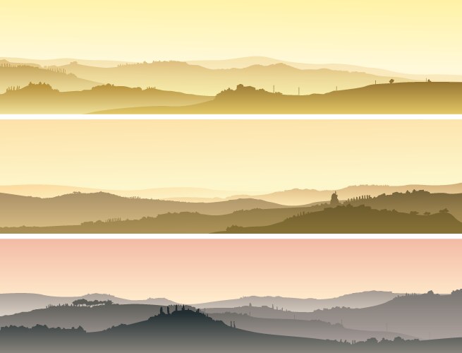 Sunset banners Royalty Free Vector Image - VectorStock
