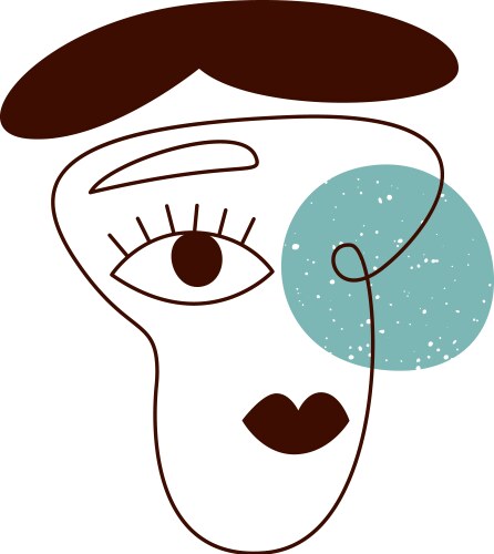 Abstract face portrait doodle Royalty Free Vector Image