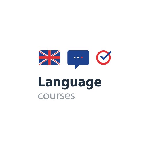 German language school logo course concept Vector Image