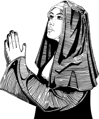 Praying Nun Drawing Vector Images (over 260)