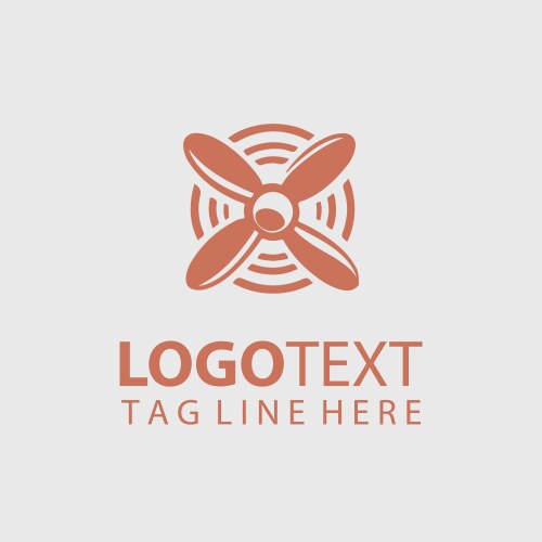 Propeller airplane logo Royalty Free Vector Image