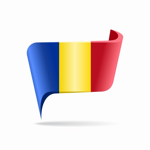 Romanian flag wavy ribbon background Royalty Free Vector