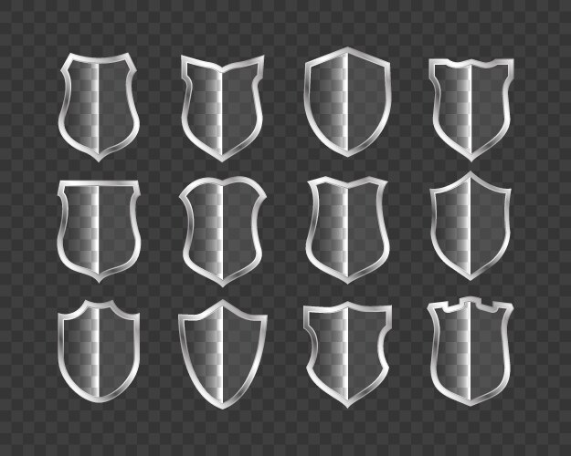 Blue protection metal shield Royalty Free Vector Image