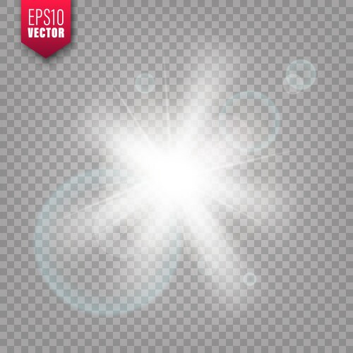 Transparent white light effect background Vector Image