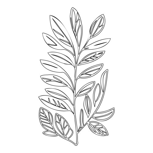 Parallel leaf floral outline sketch Royalty Free Vector