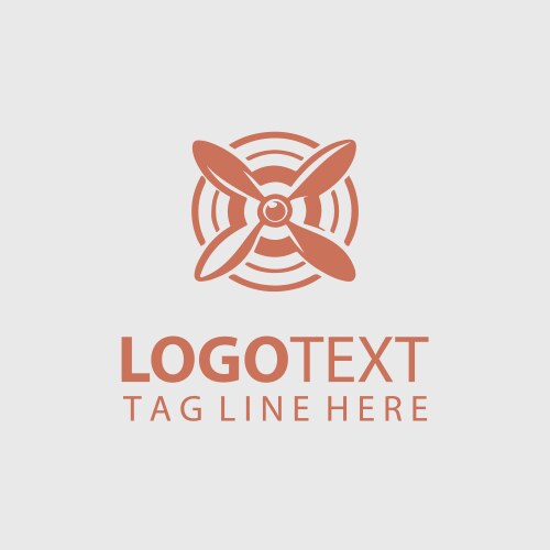 Propeller airplane logo Royalty Free Vector Image