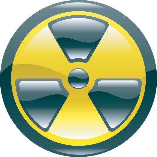 Radioactive nuclear icon button radiation sign Vector Image