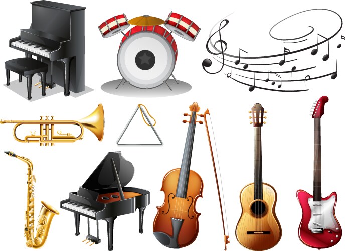 Icons music instruments Royalty Free Vector Image