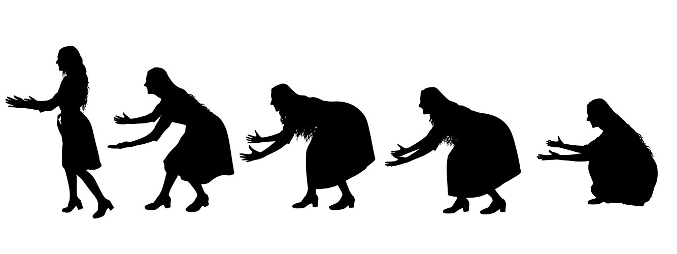 Girl Reaching Out Silhouette