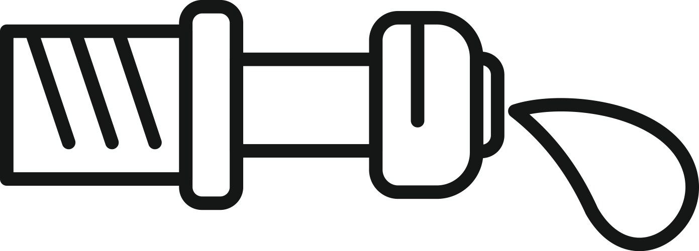 Simplistic line art of a horizontal pipe Vector Image