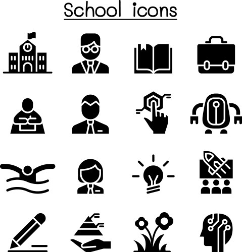 Education icons set Royalty Free Vector Image - VectorStock