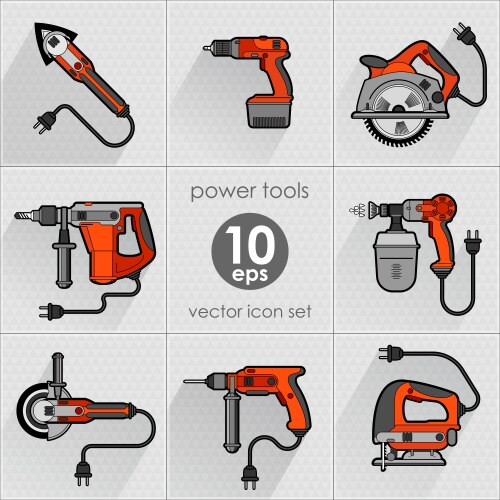 Power electric tools Royalty Free Vector Image