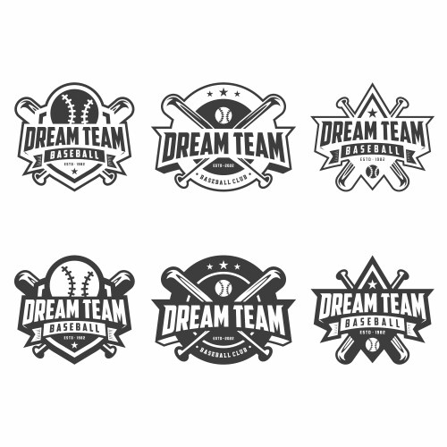 College baseball team emblems Royalty Free Vector Image