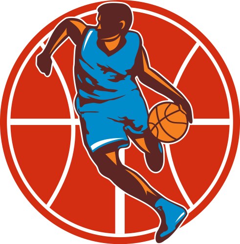 Basketball player in action Royalty Free Vector Image
