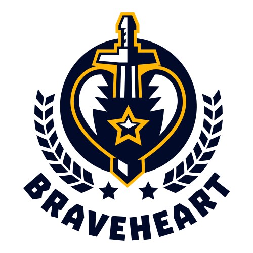 Emblem of knight with sword Royalty Free Vector Image