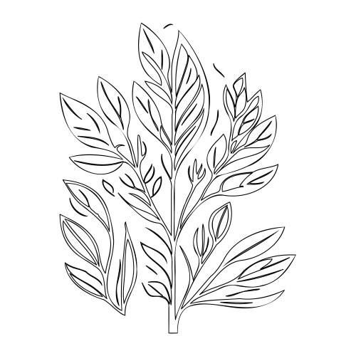 Parallel leaf floral outline sketch Royalty Free Vector