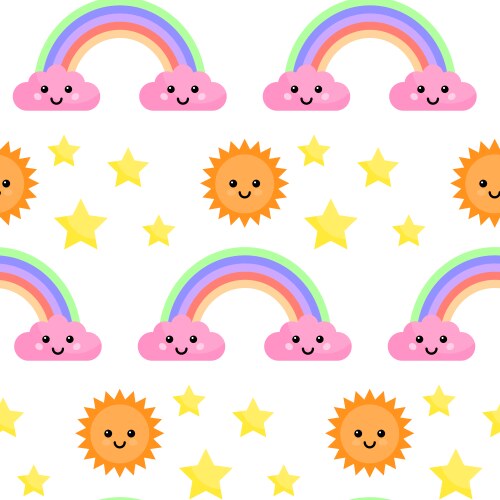 Seamless rainbow pattern on white background Vector Image
