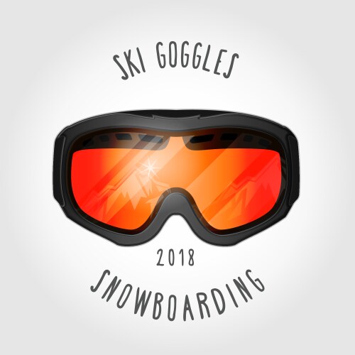 Ski goggles line Royalty Free Vector Image - VectorStock