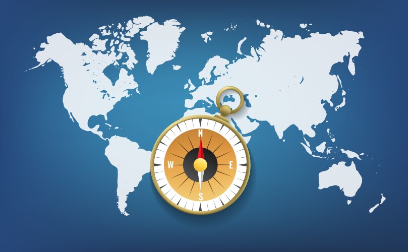 World Map with Compass Vector Images (over 18,000)
