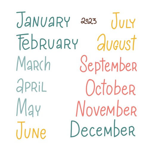 Months Names Font Vector Images (over 570)