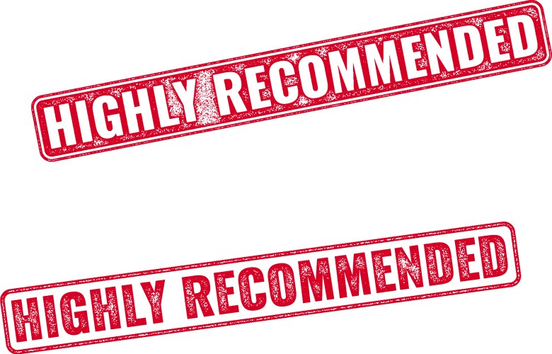 Highly recommended badge with thumbs up Royalty Free Vector