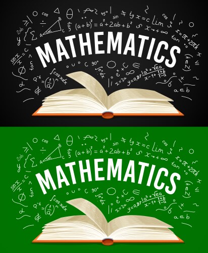 Mathematics textbook formulas school education Vector Image