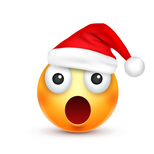 Winking emoticon with santa hat Royalty Free Vector Image