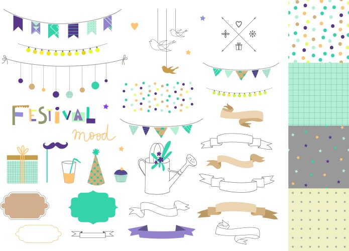 Cartoon decorative fountains outdoor isolated Vector Image