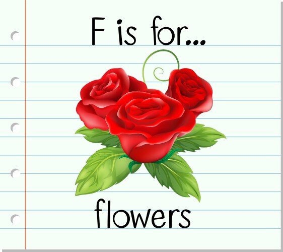 Flashcard letter f is for fire Royalty Free Vector Image